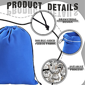 8 Pcs Silver Storage Bags Anti Tarnish Storage Bags 18" x 18" 9" x 11.8" Silver Protector Bags for Jewelry Silverware Protection Resistant Tarnish Storage Bags for Silverware Flatware (Blue)