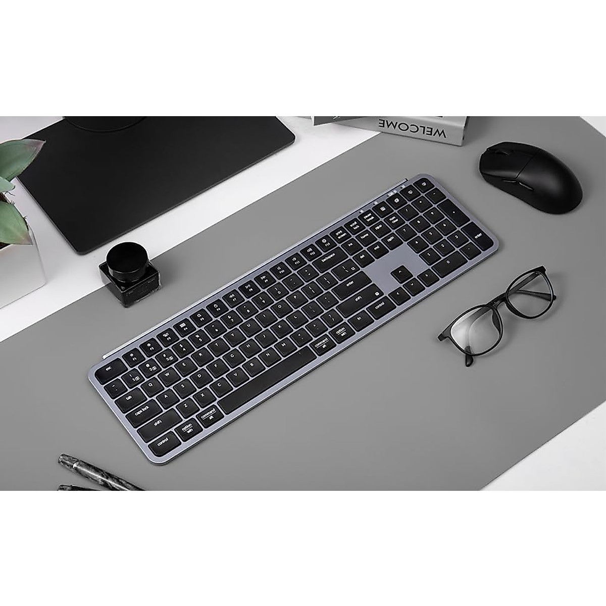 Keychron B6 Pro Full-Size Ultra-Slim Wireless ZMK Custom Keyboard, Triple-Mode 2.4 G/Bluetooth 5.2/Wired Programmable, Lightweight Quiet Key with Numeric Keypad for Mac/Windows, Space Gray