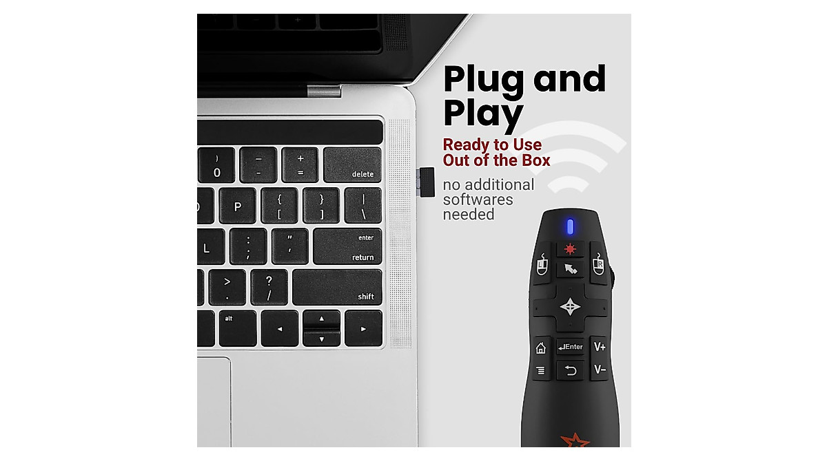 Wireless Presentation Remote PR-820 from Red Star Tec | Up to 50 ft Range
