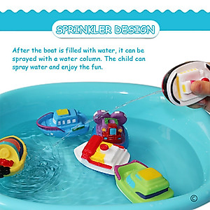 Bathtub Floating Bath Toys(6PCS),Baby Soft Bath Time Boat Toys,Bathtub Learning Water Toys and Bathroom Toys for Toddlers