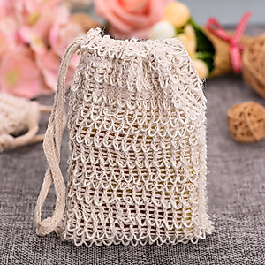 15 Pieces Soap Saver Bag Exfoliating Soap Pouch Sisal Mesh Bag Drawstring