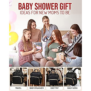 Baby Diaper Bag Backpack with Changing Pad, Pacifier Case - Black Diaper Bags for Girl Boy Newborn Unisex Infant Toddler - Baby Travel Bag for Mom Dad - Registry Baby Shower Gifts, 30L Large Capacity