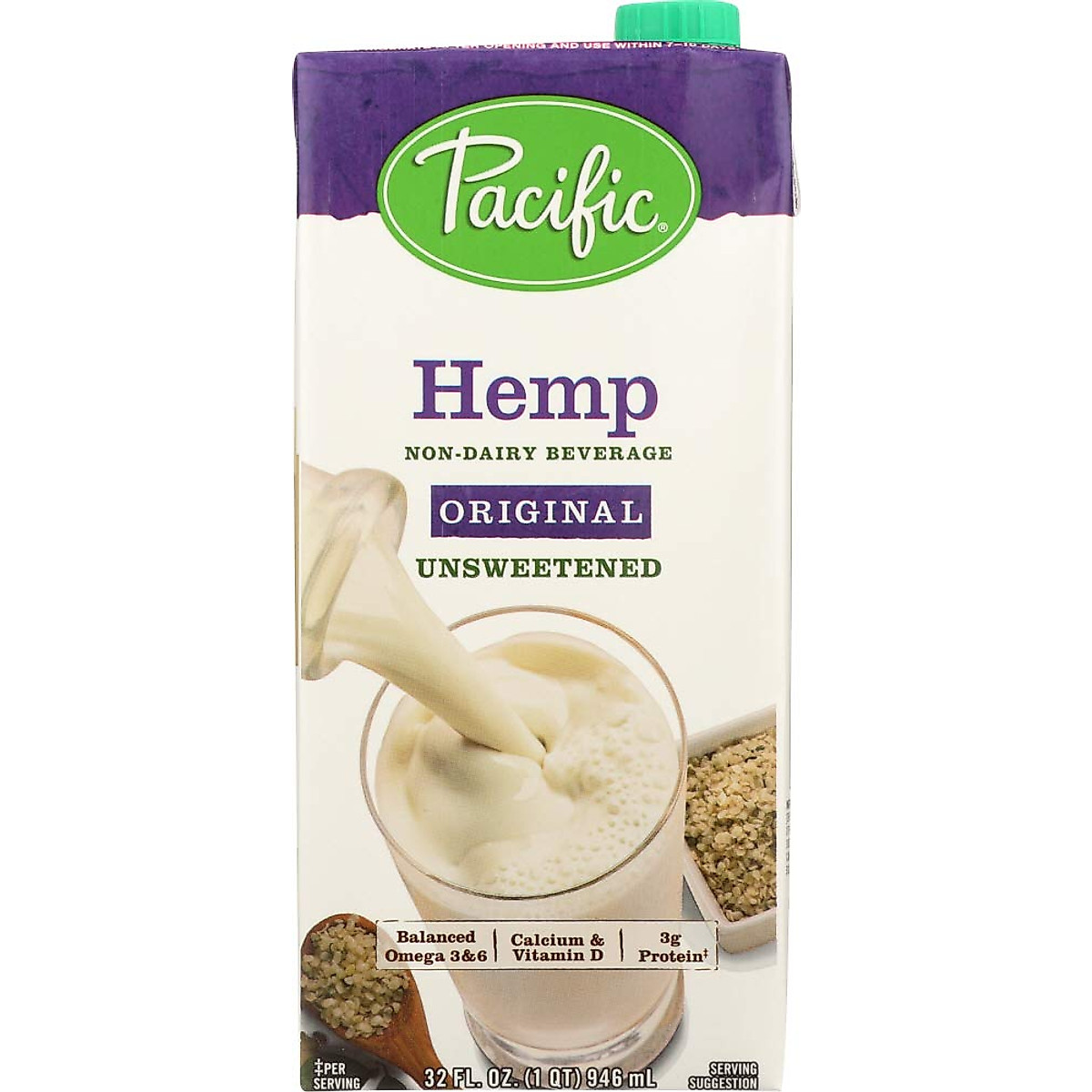 Pacific Natural Foods - All Natural Hemp Milk Unsweetened Original - 32 oz.(pack of 2)
