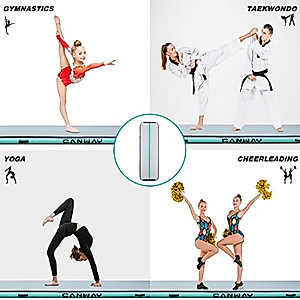 CANWAY Air Tumble Track Inflatable Gymnastics Mat 10ft/13ft/16ft/20ft Gymnastics Training Mat with Electric Air Pump for Home/Outdoor/Gym/Cheerleading/Yoga