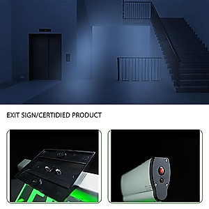 Garrini LED Emergency Exit Sign with Backup Battery UL Certified Wall Ceiling Mounting Acrylic Clear Replaceable Panel Removable Indicator Arrows, Fire Resistant GSEL-200SR