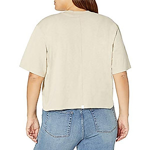 The Drop Women's Sydney Short-sleeve Cropped Crew Neck T-shirt, Sand, M