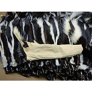 Real XL Tanned Skunk Hide Fur Pelt Face Tail Winter Prime Coat 32-36" USA (Grade #1)