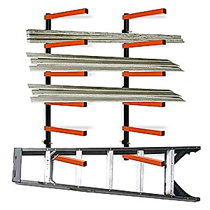 KUAFU 6-Level Lumber Storage Rack Wall Mounted Wood Organizer for Indoor Outdoor Wood Storage System 1 Pac