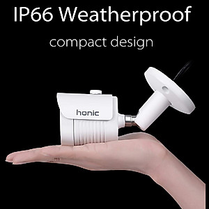 honic Clear Night Vision 2MP Wide Angle (AHD TVI CVI 960H) Indoor Outdoor Bullet CCTV Camera, 1080P Security IR Analog Camera, Waterproof Full HD Cam for Home Video Surveillance (Metal, White)