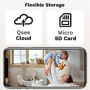 QSEE Indoor Security Camera 2MP 1080p HD Dog Camera, 2.4GHz WiFi with Night Vision, Motion Detection, Cloud & SD Card Storage, 2-Way Audio, Phone APP Control, Smart Home (Hestia)