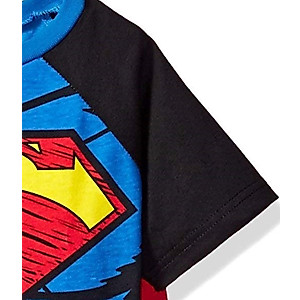 Warner Bros Little Boys' Toddler Superman Cape T-Shirt Set, Blue, 5T