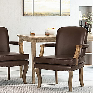 Christopher Knight Home Drouin Armchair, Dark Brown + Natural Brown
