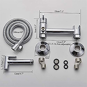 MINJING Bidet Shower Faucets, Brass Hygienic Shower Spray Airbrush Tap, Hot and Cold Mixer Toilet Spray Bidet Tap,Chrome A