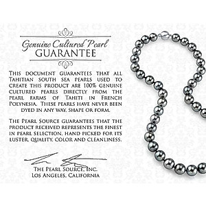 THE PEARL SOURCE 14K Gold 9-10mm Baroque Black Tahitian Cultured Pearl Drop Dangling Tincup Earrings for Women