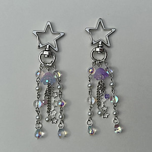 Agromusk Jellyfish Keychain,Cute Y2K Car Keychains for Women Girls Jellyfish Bag Charms Purse Accessories Star Jelly Decor (Pink Blue)