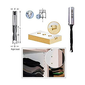 Amana Tool - 202005 Carbide Tipped Brad Pt. Boring Bit R/H 5mm Dia x 77mm Long x 10mm Sh