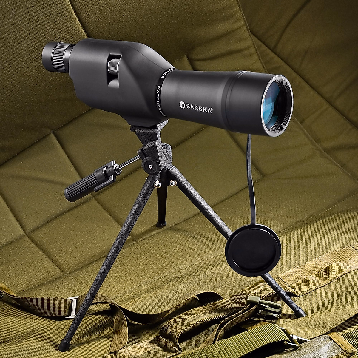 BARSKA 20-60x60 Waterproof Straight Spotting Scope with Tripod , Black