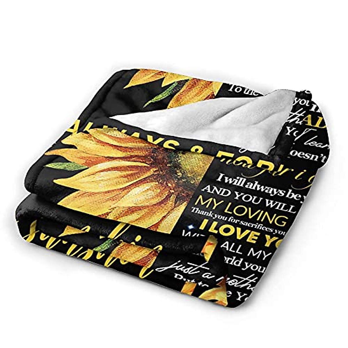Mom Blanket Gifts for Mom from Daughter Sunflower Blanket to Mom Flannel Blankets Gift from Daughter Birthdays Christmas Mother's Day Soft Throw Blankets for Mom Couch Bed Blanket Gift 50x60in