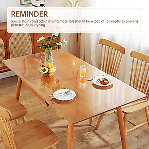 Warmstar Clear Table Cover Protector 24 x 48 Inch, 2mm Thick Plastic Table Cover Rectangle,PVC Clear Table Protector,Desk Protector Mat for Kitchen, Dresser, Writing Desk，Dining Room Table