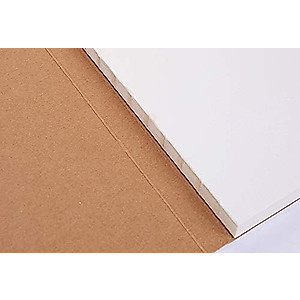 CooLeathor A5 Blank Notebook - 5.8 x 8.25 Inches Hard Kraft Cover Sketch Book with Elastic Closure, 80 Sheets / 160 Pages, Thick 100gsm Paper, Great for Sketching, Writing and Journal Refill