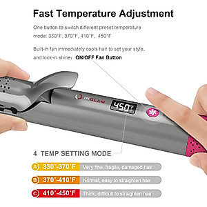 IG INGLAM 360° Airflow Styler Hair Straightener with Cooling Fan, 2 in 1 Professional Straight and Curl Hair Tools