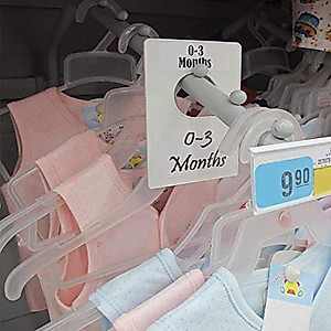 TraGoods 16 Pack White Clothing Rack Size Dividers Plus 60 Labels (1 Inch) and 16 Large Blank Labels, Large Rectangular Clothing Closet Dividers (Pearl White)