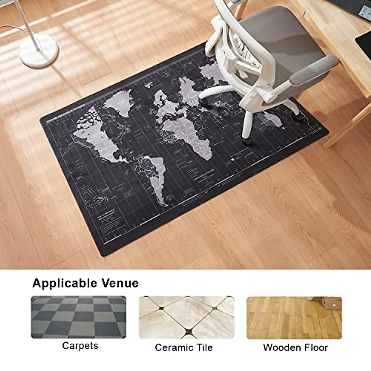 Office Chair Mat for Hardwood & Tile Floor, Desk Chair Mat,55"x35" Computer Rolling Chair Mat,, Splat Mat for Under High Chair ,Large Anti-Slip Floor Protector for Home Ofiice