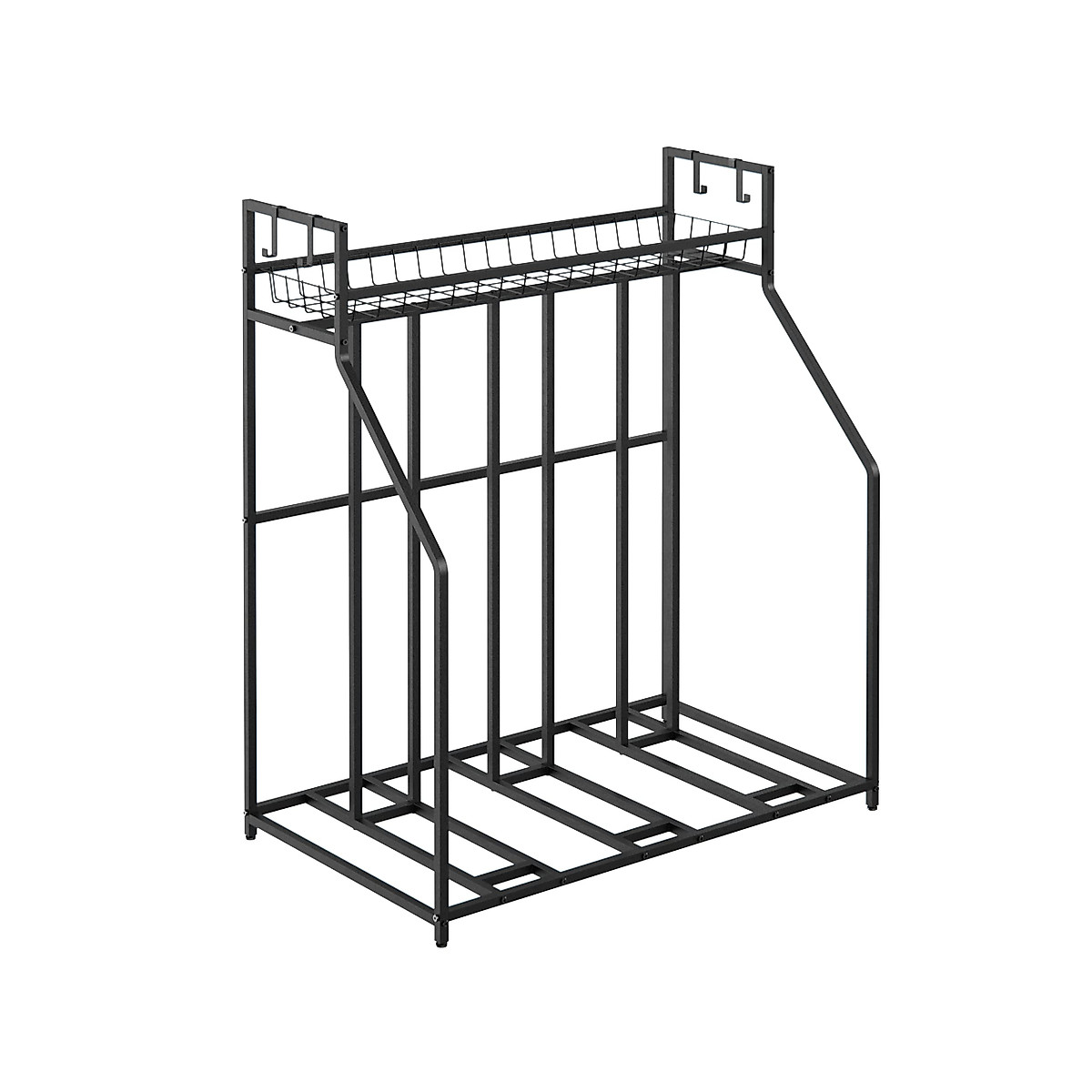 ClosetMaid ProGarage Bike Stand Rack with Storage Shelf and 4 Hooks for 3 Bicycles, Adult or Kids, Black