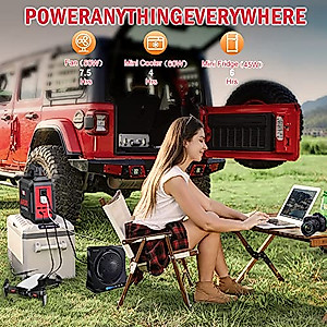 MARBERO Solar Generator 300W Portable Power Station 296Wh with 30W Solar Panel Included with DC, AC, USB A, USB C, Flashlights for Camping, Home, Outdoor, Office, School, Emergency