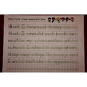 Channie’s Practice Handwriting & Printing Paper Workbook One Page A Day, 250 Pages Front & Back, 125 Sheets, Grades PreK – 1st, Size 8.5” x 11” Summer School, Summer Bridge