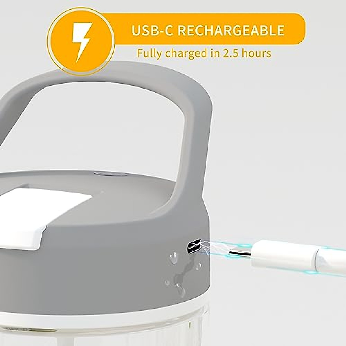 mountop Electric Protein Shaker Bottle, 18oz Rechargeable Blender Bottles, BPA-free Shaker Cups for Protein Shakes, Portable Drink Mixer Gym Accessories Pre Workout Bottles for Men/women, Grey