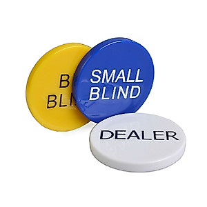 SmartDealsPro 3pcs Small Blind, Big Blind and Dealer Poker Buttons