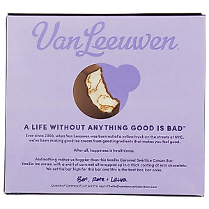 Van Leeuwen Premium Vanilla Caramel Swirl French Ice Cream Bars, 9.2 oz 3 Count
