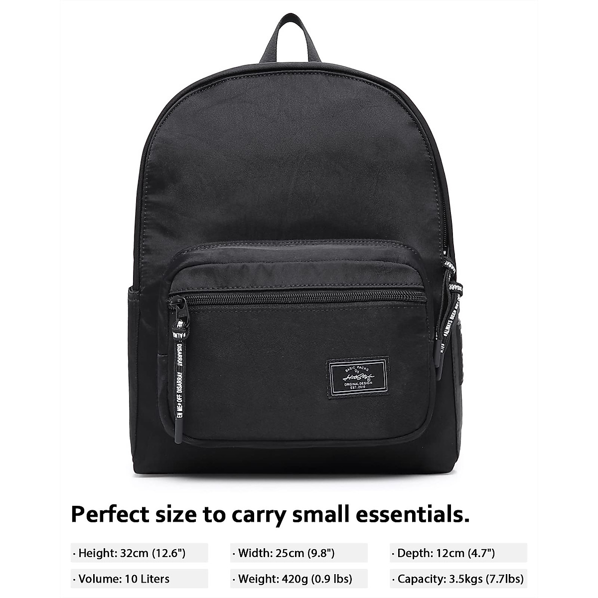 HotStyle SIMPLAY+ Mini Backpack Cute for Work Travel & Everyday, Black