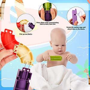 AXSOGAO Toddler Bath Toys 28Pack Wall Bathtub Toys Water Slide Bath Toy for Toddlers 1-3 2-4 4-8 Bath Toys DIY Building Take Apart Set Shower Gifts Duck Slide Bath Toys Birthday Gift for Boys Girls