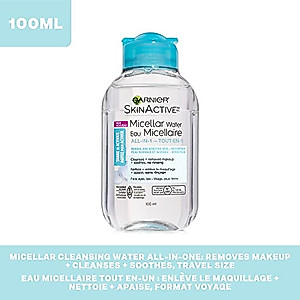 Garnier SkinActive Micellar Cleansing Water, For Waterproof Makeup, 3.4 Fl Oz