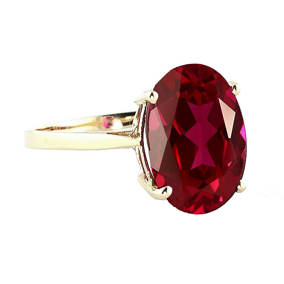 Galaxy Gold GG 7.5 ct 14k Solid Gold Ring Oval-Shaped Ruby (7)