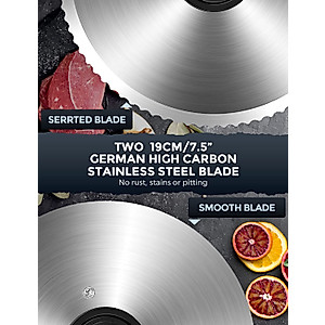 MIDONE Meat Slicer 200W Electric Deli Food Slicer with Two Removable 7.5’’ Stainless Steel Blade, Adjustable Thickness for Home Use, Child Lock Protection, Silver