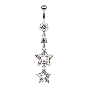 Jeweled Star Drop WildKlass Belly Button Ring