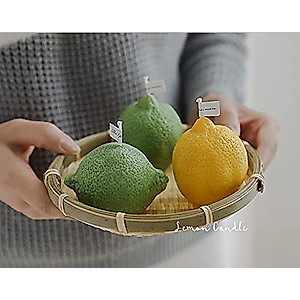 Lemon Shaped Scented Candle,100G Fruit Aroma Soy Wax Decorative Candle for Table Photo Prop Birthday Gift,Prefect for Meditation Stress Relief Mood Boosting Bath Yoga (Yellow)