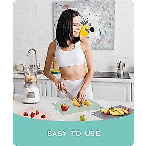 Extra Thin Flexible Cutting Boards for Kitchen - Cutting Mats for Cooking, Colored Cutting Mat Set with Easy-Grip Handles | Non Slip Cutting Sheets, Flexible Plastic Cutting Board Set of 3 (15"x12")