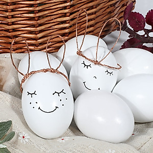 JOYIN 24 Pcs 2.36" White Easter Wood Eggs, Craft Fake Eggs, Decorating Eggs for Kids Easter DIY Paint Your Own Egg Decor, Easter Craft, Easter Basket Stuffers, Easter Eggs Hunt, School Supplies