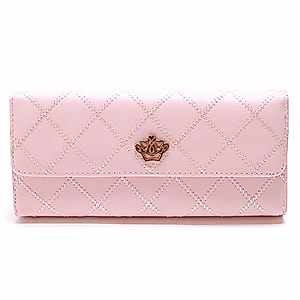 Wallets,Womens Lady PU Leather Zipper Large Capacity Multi Card Organizer (Style3-Pink)