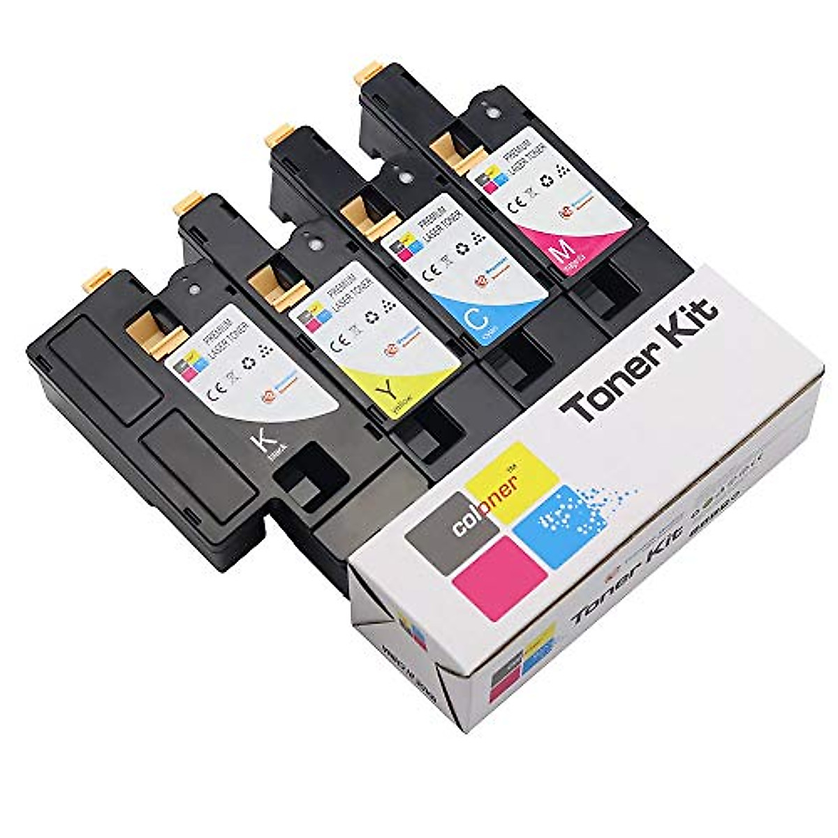 Coloner 6027 Toner Cartridge Remanufactured 6022 Toner Cartridge Replacement for Xerox Phaser 6020/6022 Xerox WorkCentre 6027/6025 Laser Printer Ink (KCMY 4-Pack Set)
