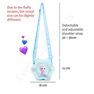 Frozen Elsa Plush Crossbody Shoulder Handbag in Snowflake Shape for Girls Kids Children – Pink