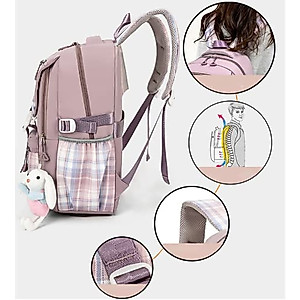HUIHSVHA Cute Backpack, 17 Inch Large Capacity School Laptop Bag, Casual Travel Daypack for Teens Girls Women Students