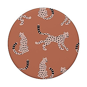 Cheetah Pattern Safari Animal Boho Modern Terracotta Neutral PopSockets PopGrip: Swappable Grip for Phones & Tablets