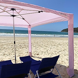 CoolCabanas Beach Cool Cabana Canopy Sun Shade Shelter Tent - 8' x 8' or 6'6" x 6'6", Easy to Setup, Folds to just 3'5", Perfect for Family Beach and Backyard, UPF 50+, The Original and The Best