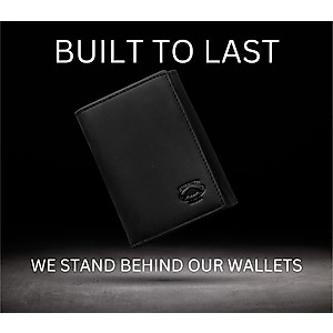 Stealth Mode Trifold RFID Blocking Leather Wallet for Men (Black)