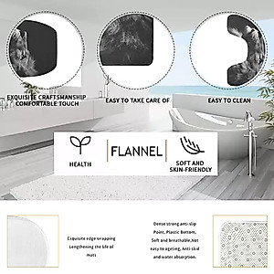 4 Piece Lion Shower Curtains Sets with Non-Slip Rugs, Toilet Lid Cover and Bath Mat, King Leo Bathroom Sets with Shower Curtain and Black Rugs and Accessories